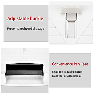 FANOYA Keyboard Stand for Desktop, Slide-Out Under-Counter Computer Keyboard Tray, Adjustable Height Ergonomics Desk Extender Tray