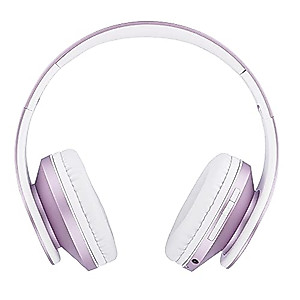 PowerLocus Bluetooth Headphones Over Ear, Wireless Headphones with Microphone, Foldable Headphone, Soft Memory Foam Earmuffs & Lightweight, Micro SD/TF,FM Radio for iPhone/Android/Tablet/PC/TV(Purple)