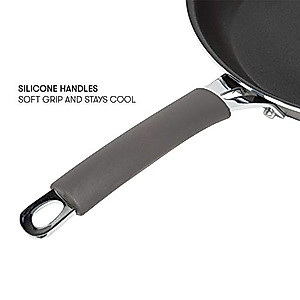 Cooking Light Allure Non-Stick Ceramic Cookware with Silicone Stay Cool Handle, 12 Piece Set, Charcoal