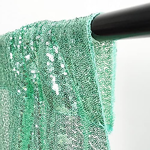 Green Sequin Backdrop Curtain, 2 Panels Mint Green Sequin Backdrop, 2FTx8FT Sequin Curtains for Party Wedding Sequence Backdrop