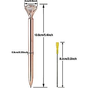 Personalized Pens with Name Personalized Pens in Bulk Custom Pens Personalized Bulk Customized Pens with Bussiness Name 6 PCS Diamonds Personalized Pens with Free Engraving (Rose Gold)