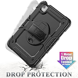 iPad Air 5th/4th Generation/Pro 11 (4th/3rd/2nd) Case, SEYMAC stock Full-Body Drop Protection Case with Screen Protector Pen Holder [360° Rotate Hand Strap/Stand] for iPad 10.9/11 Inch (Black)