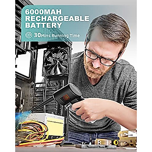 Koonie Cordless Air Duster, Battery Operated Computer Cleaning Duster, Portable Replaces Compressed Air Cans, 6000mAh 10W Fast Charging Air Blower, No Gas for Computer Keyboard, Car, Pet House