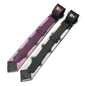 Gamusi Yoshikage Skull Neck Tie Necktie Adventure Tie Cosplay Costume Props (Purple)