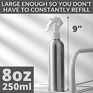 Aluminum Spray Bottles 8oz/250ml -Set of 3 Refillable Empty Spray Bottles - Trigger Sprayer Fine Mist Spray Bottles for Plants - Empty Spray Bottles for Cleaning Solutions, Homemade Products and More