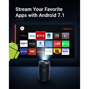 Anker Nebula Capsule, Smart Wi-Fi Mini Projector with Anker Nebula Projector Lightweight and Adjustable 3-ft Floor Stand