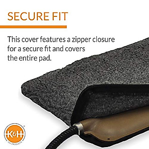 K&H Pet Products Small Animal Heated Pad Deluxe Replacement Cover (Heated Pad Sold Separately) Gray 9 X 12 Inches