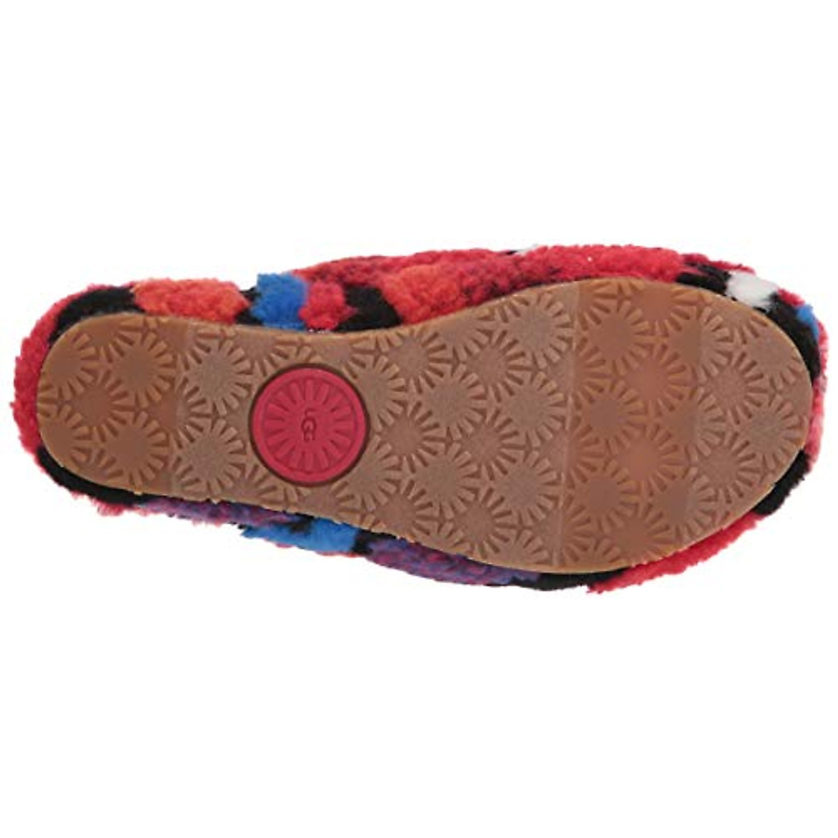 UGG Women's Fluff Yeah Slipper, Red Cali Collage, 6