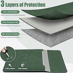 HYZUO 13 Inch Laptop Sleeve Case with Stand Feature Compatible with MacBook Air M2 A2681 13.6" Display, MacBook Air 13 M1 2018-2024, MacBook Pro 13 M2 M1 2016-2024, with Accessory Bag, Midnight Green