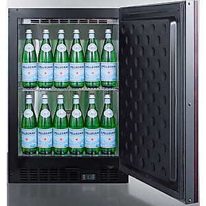 Summit Appliance SCR610BLSDIF Built-in Undercounter Commercial All-Refrigerator with Stainless Steel Interior, Auto Defrost, Panel-Ready Door, Digital Controls, Lock and Black Cabinet