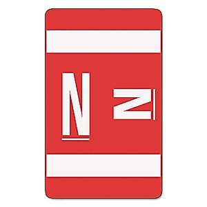 Smead AlphaZ ACCS Color-Coded Alphabetic Label, N, Red, 100 Labels per Pack (67184)