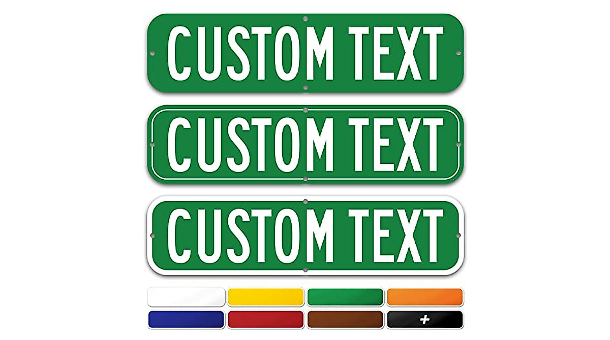 Custom Street Signs - Durable 6x24 AlumaBond Signs in 8 Colors