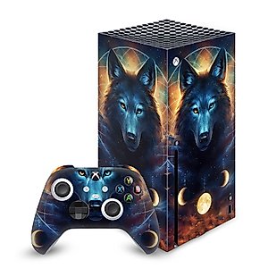 Head Case Designs Officially Licensed Jonas JoJoesArt Jödicke Dreamcatcher Wolf Art Mix Vinyl Sticker Gaming Skin Case Cover Compatible with Xbox Series X Console and Controller Bundle