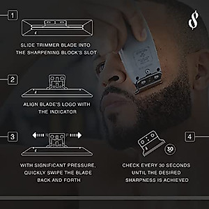 The Rich Barber 1 Minute Blade Modifier - Trimmer Blade Sharpener with Diamond Metal Stone for Professional & Home Use - Closer Shaves, Sharper Lines, Less Ingrown Hair - Compatible with Most Brands