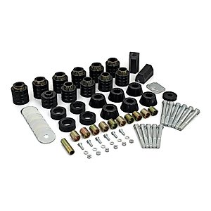 Daystar, Jeep YJ Wrangler 1" Taller Polyurethane Body Mount Kit Replaces Factory Body Mount Bushings, fits 1987 to 1996 4WD, KJ04505BK, Black, Made in America