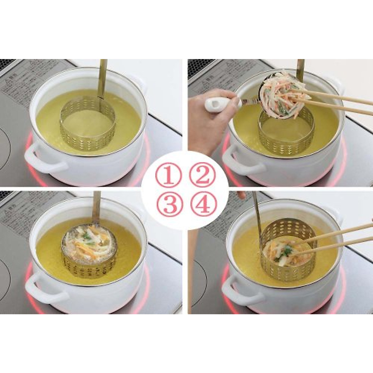 Ernest A-75960 Kakiage Ring, Made in Japan, Easy, Thick, Beautiful Finish, Stainless Steel, Thick and Rui Kakiage Ring, A Favorite Brand for Major Restaurants