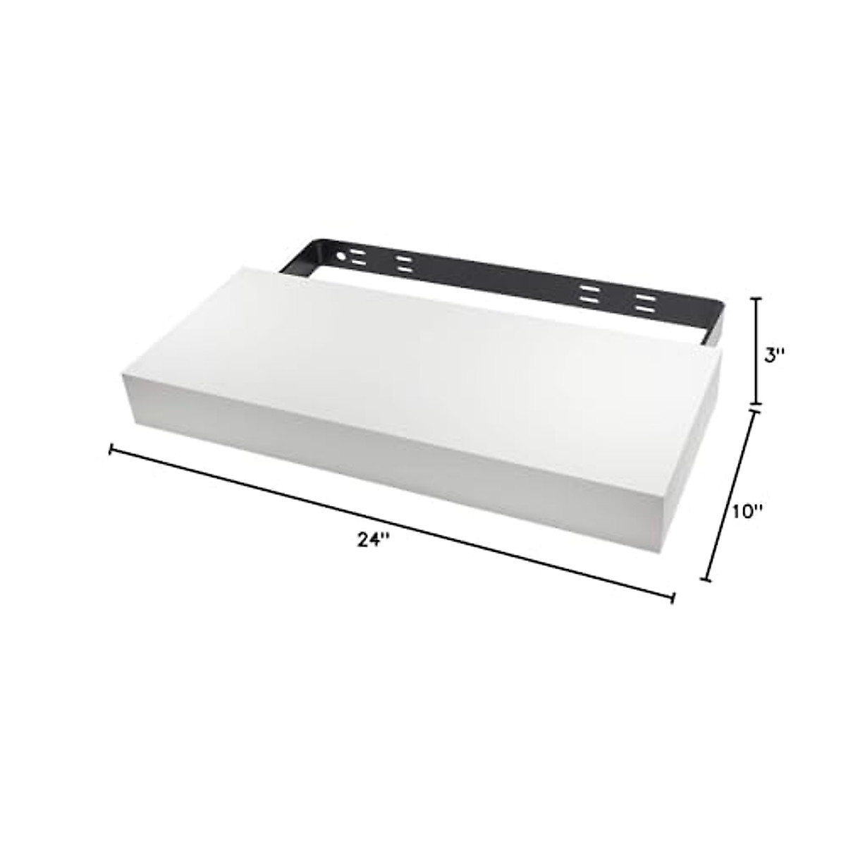 Federal Brace Designer Floating Shelf Proudly Made in America (White, 40x10x3.25)