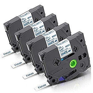 Fimax Compatible Fabric Iron-on Clothing Label Replacement for Brother P Touch Fabric Tape TZe-FA3 TZeFA3 Tape 12mm 0.47'' for PT-D210 PT-D400 PT-H100 PT-D200 PT-D600 Labelmakers (Blue on White,4PK)