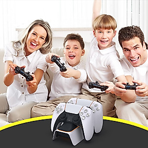 Controller Charging Station, SEVENKA Charger Dock, Fast Charging Stand Compatible with PlayStation 5/PS5 Dualsense Controller, Dual USB C Fast Charging for Dual Controller