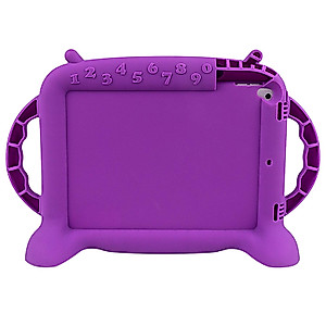 CHIN FAI iPad 10.2 2021 2020 2019 Case for Kids, iPad 9th 8th 7th Generation/iPad Air 3 10.5/ iPad Pro 10.5 Kids Friendly Shockproof Silicone Handle Stand Case (Purple)