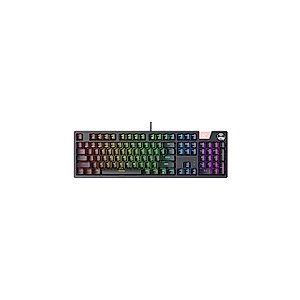 havit Keyboard Rainbow Backlit Wired Gaming Keyboard Mouse Combo, LED 104 Keys USB Ergonomic Wrist Rest Keyboard, 4800 DPI Mouse for PC Gamer (White)