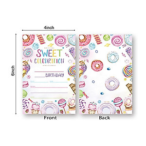 LoaHak Candyland Birthday Party Invitations Card For Kids, Sweet Candy Party, Candyland Birthday Invitation. (079)