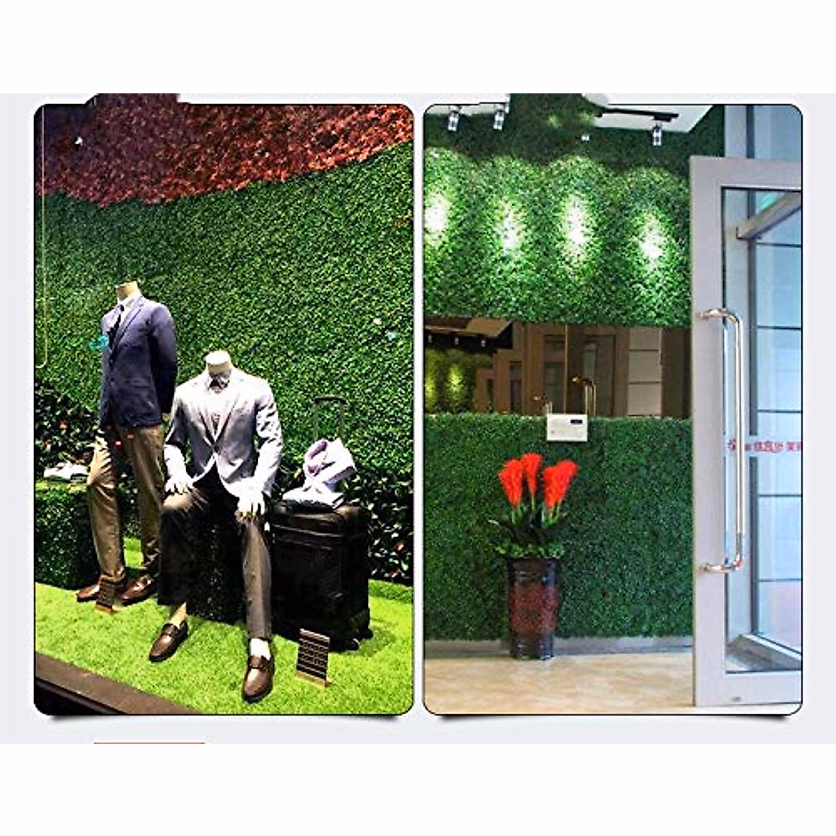 Artificial Hedges Panels,Artificial Boxwood Hedge Mat, Boxwood Greenery Ivy Privacy Fence Screening, Home Garden Outdoor Wall Decoration, 20"x20" per pc (12 pcs Pack) (boxwood green)