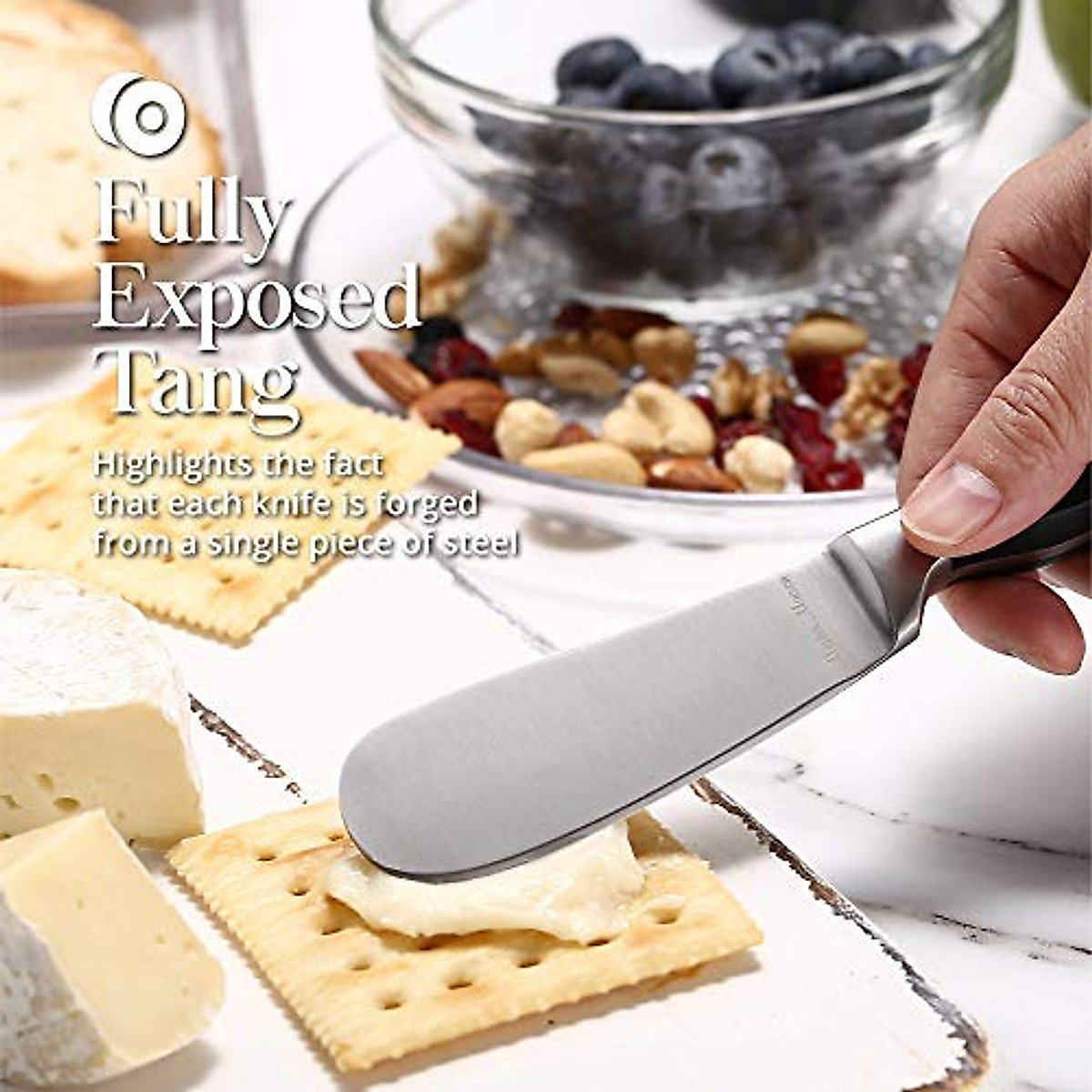 Master Maison 6-Piece Premium Cheese Knife Set | 6 Stainless Steel German Knives With Storage Box | Perfect For Charcuterie Boards And Cheese Platters | Charcuterie Accessories