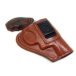 Cardini Leather Premium IWB Leather Holster for Concealed Carry | Fits Smith & Wesson K Frame and N Frame Revolvers, Model 60 | Rock Island M206 2" | Other 38 Special Revolvers