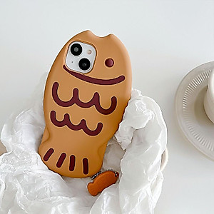 VOIV Phone Case Compatible with iPhone 14 Pro Max 6.7 inch Cute Kawaii Taiyaki Shockproof Protective Cover Ultra Slim Brown