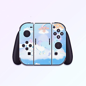 BelugaDesign Dog Anime Switch Skin | Cute Pastel Sticker Wrap Vinyl Decal | Cinnamon Roll Kawaii Japanese Cartoon Game l Compatible with Nintendo Switch (Switch Standard, Blue)