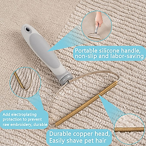 Reusable Lint Roller, Dog Cat Hair Remover, Dog Hair Carpet Rake Remove Everyday Furniture, Clothes, Car Upholstery Pet Hair, 2-Pack Combination Carpet Hair Removal Tool Gray