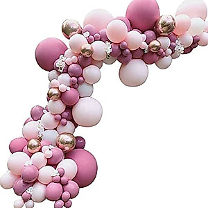 Elvaesther Rose Gold Balloon Garland Arch Kit, 98 Pcs/set DIY Balloon Garland Latex Balloons Set Sweet Girlish Style Theme Decoration for Party Wedding Baby Shower Bridal Birthday Wedding
