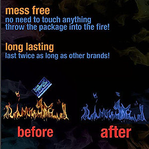 Magical Flames - Blue Flames - Create Blue Vibrant Flames for Fire Pit - (12 Pack) - Campfire, Bonfire, Outdoor Fireplace – Magical, Blue Funky, Mystic Flames – Twice The Color – Half The Price
