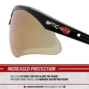 Optic Max Safety Glasses Scratch Resistant Lens Flexible Frame, 12 Pairs