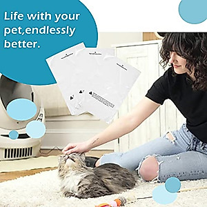 120 Pack Waste Drawer Liners Compatible with All Litter Box Robot Models, 9-11 Gallons Litter Box Liners with 8 Pack Carbon Filter