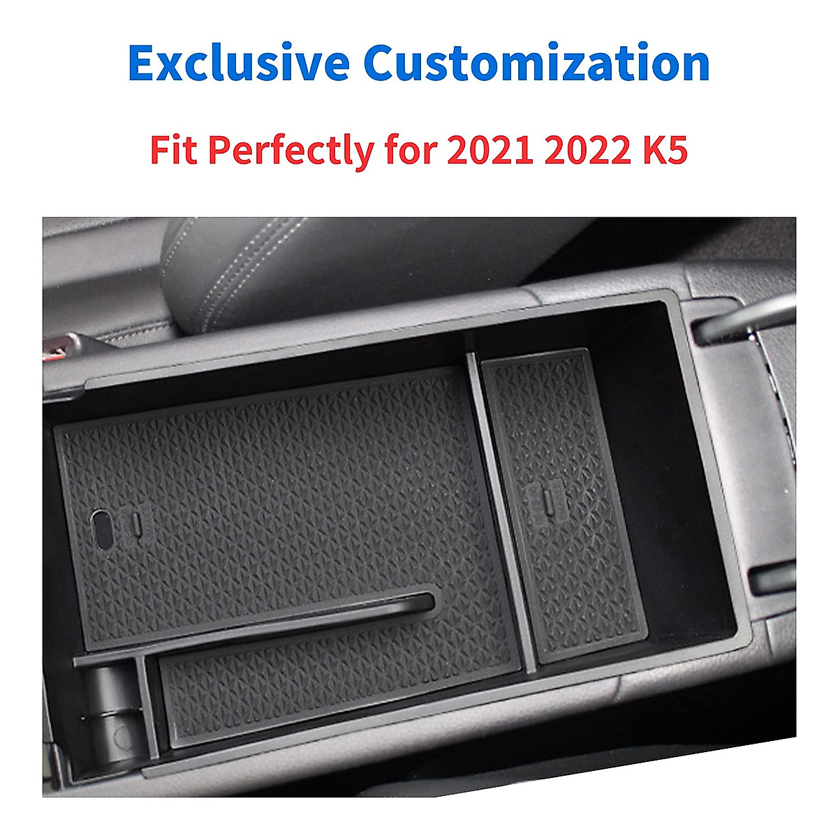XXCIWP 2024 K5 Console Tray Center Console Organizer Tray for 2024 2023-2021 Kia K5 Console Tray Center Armrest Glove Storage Box for 2022 Kia K5 Gt Line Accessories K5 Armrest Secondary Storage Box