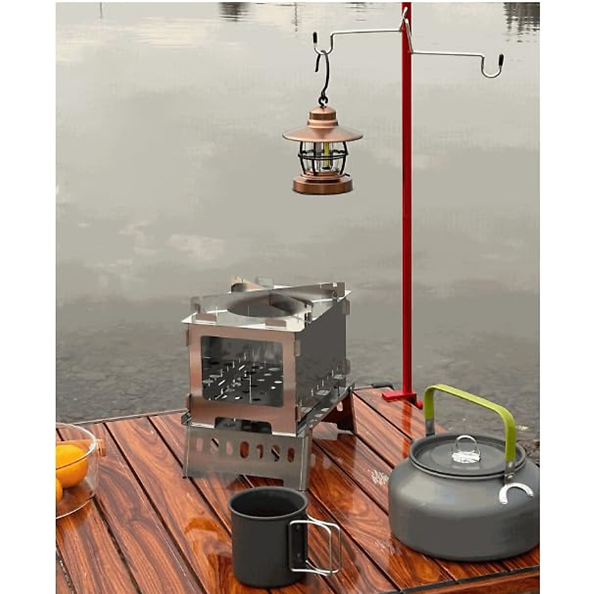 Multifunctional Charcoal Barbecue Grill Camping Grill Stove, Kettle Grill Stove Tabletop Smoker Grill Folding Charcoal Grill For Picnic, Camping, Hiking, Traveling, Outdoor Indoor(Style 3)