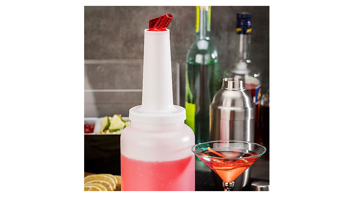 Bar Lux 2 Qt Quick Pour Storage Bottle - Red Spout & Lid