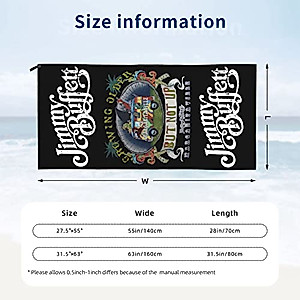 GIMMAV Jimmy Singer Buffett Beach Towel, Funny Graphic Quick Dry Towel, Travel Superfine Fiber Bath Towel, Sand Proof Beach Towels, Beach Super Absorbent Towel 31.5"X63"