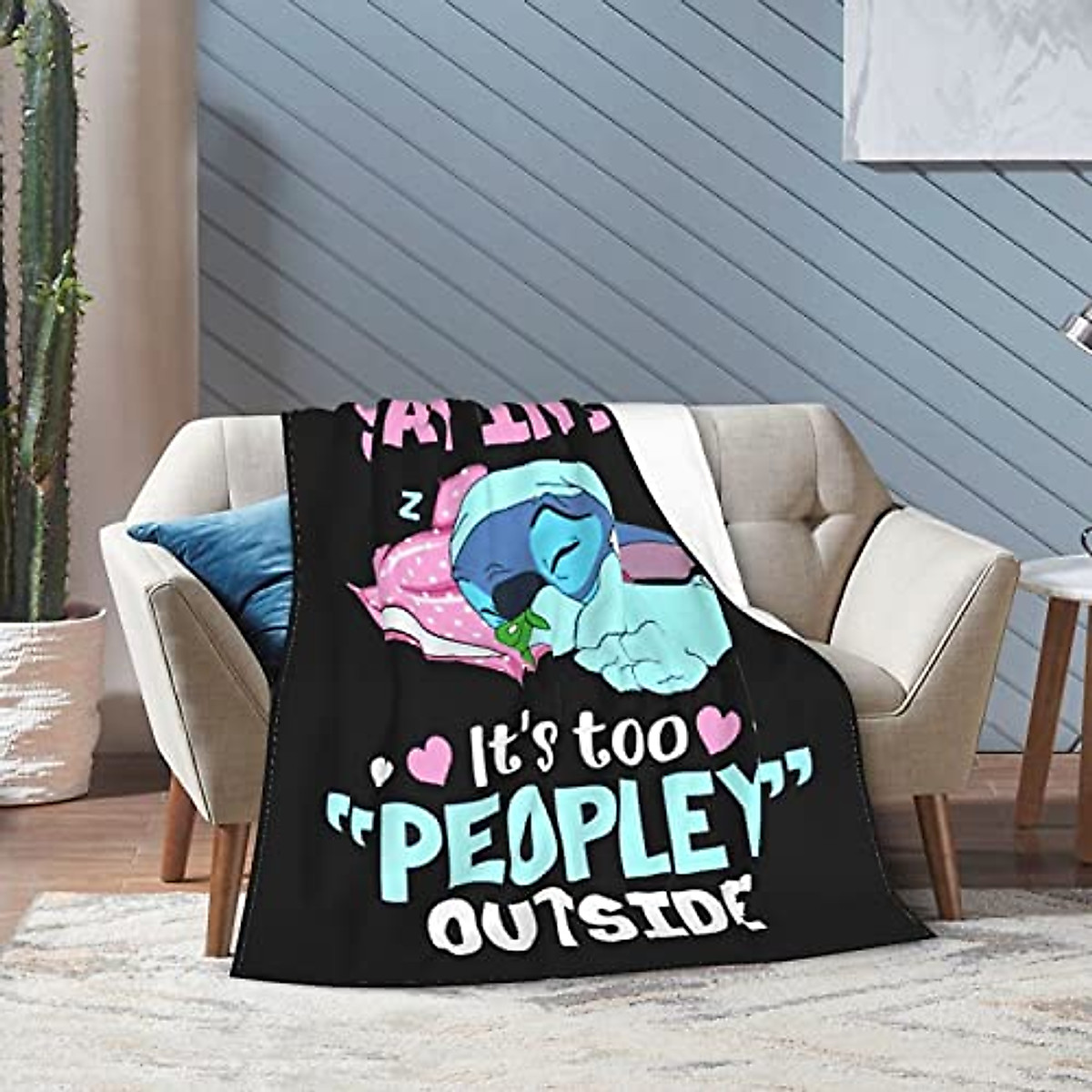 MANMAT Cartoon Throw Blanket Lightweight Cozy Couch Bed Super Soft and Warm Flannel Fleece Microfiber Throws Blankets for All Seasons 50''x40''