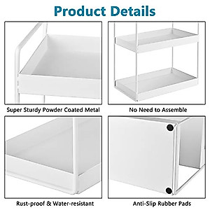 3-Tier Bathroom Countertop Organizer Vanity Tray Cosmetic & Makeup Storage Kitchen Spice Rack Standing Shelf, White