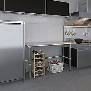 24" x 60" Open Base Stainless Steel Work Table | Residential & Commercial | Food Prep | Heavy Duty Utility Work Station | NSF