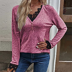 Plus Size Tops for Women Casual Spring Women's Flannel Plaid Jacket Long Sleeve Button Down Chest Pocketed Shirts Coats Shacket Pink