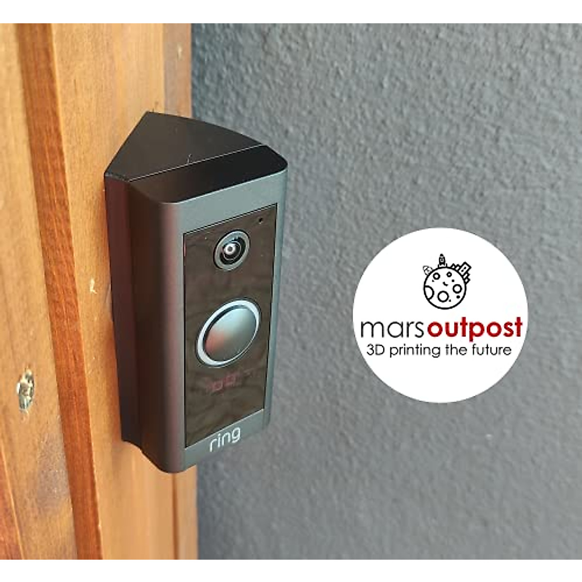 Mars Outpost Corner Mount for RingWired Corner Mounting Bracket 45 Degree Wedge Slim & Strong Mount,Black