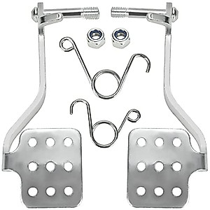 YOXUFA Go Kart Brake Throttle Pedals Kits Return Springs for 196cc 6.5hp Radio Flyer Road Rocket Azusa Carter Vintage Go Kart Cart Racing Drift Trike Silver Parts