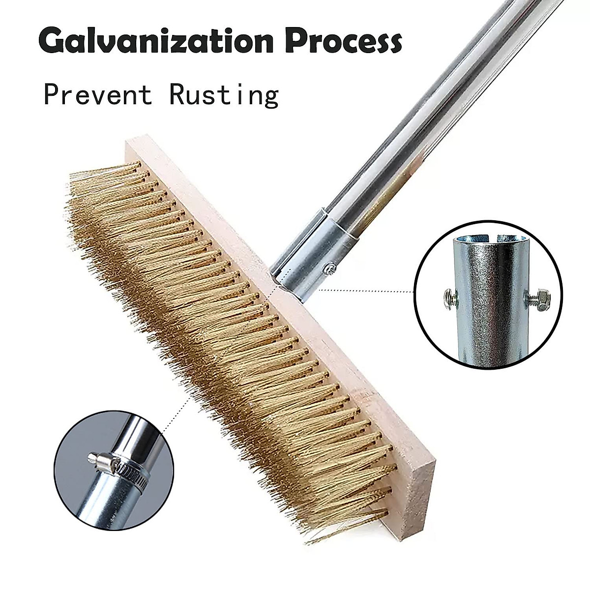 Broom Handle Bracket,Multiple Mounting Options Broom Head Bracket,Galvanizing Process to Prevent Rusting Metal Brackets,Broom Bracket for 25-30mm Wooden Handle 2pcs (25-30mm)