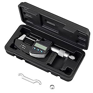 AUTOUTLET 0-25mm Precision Digital Micrometer Electronic Micrometer Caliper with 0.001mm Resolution and LCD Display for Accurate Measurements