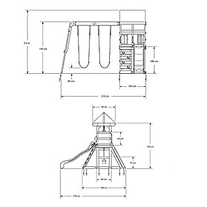 Backyard Discovery Buckley Hill Wooden Swing Set, Made for Small Yards and Younger Children, Two Belt Swings, Covered Mesh Fort with Canopy, Rock Climber Wall, 6 ft Slide Green