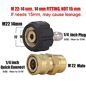 RIDGE WASHER Pressure Washer Adapter Set, Gun to Wand, M22 to 1/4'' Quick Connect